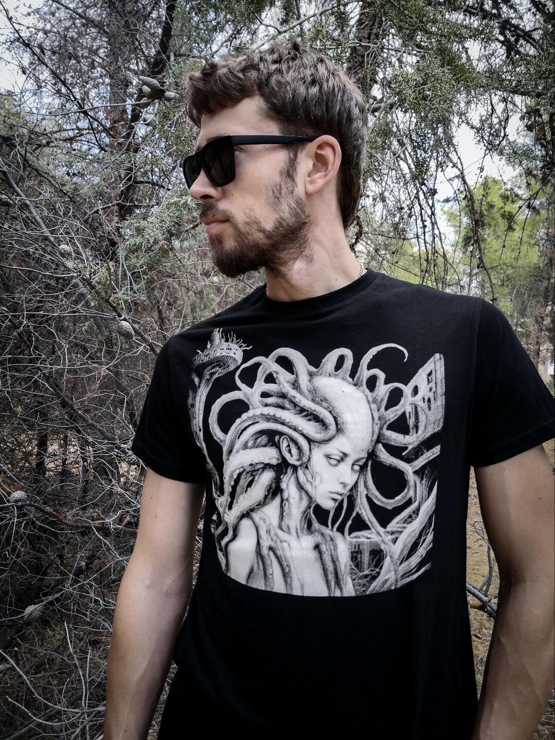 Rotten Halo Cotton T-shirt, Dystopia Design, Silkscreen Printed by Hand ...