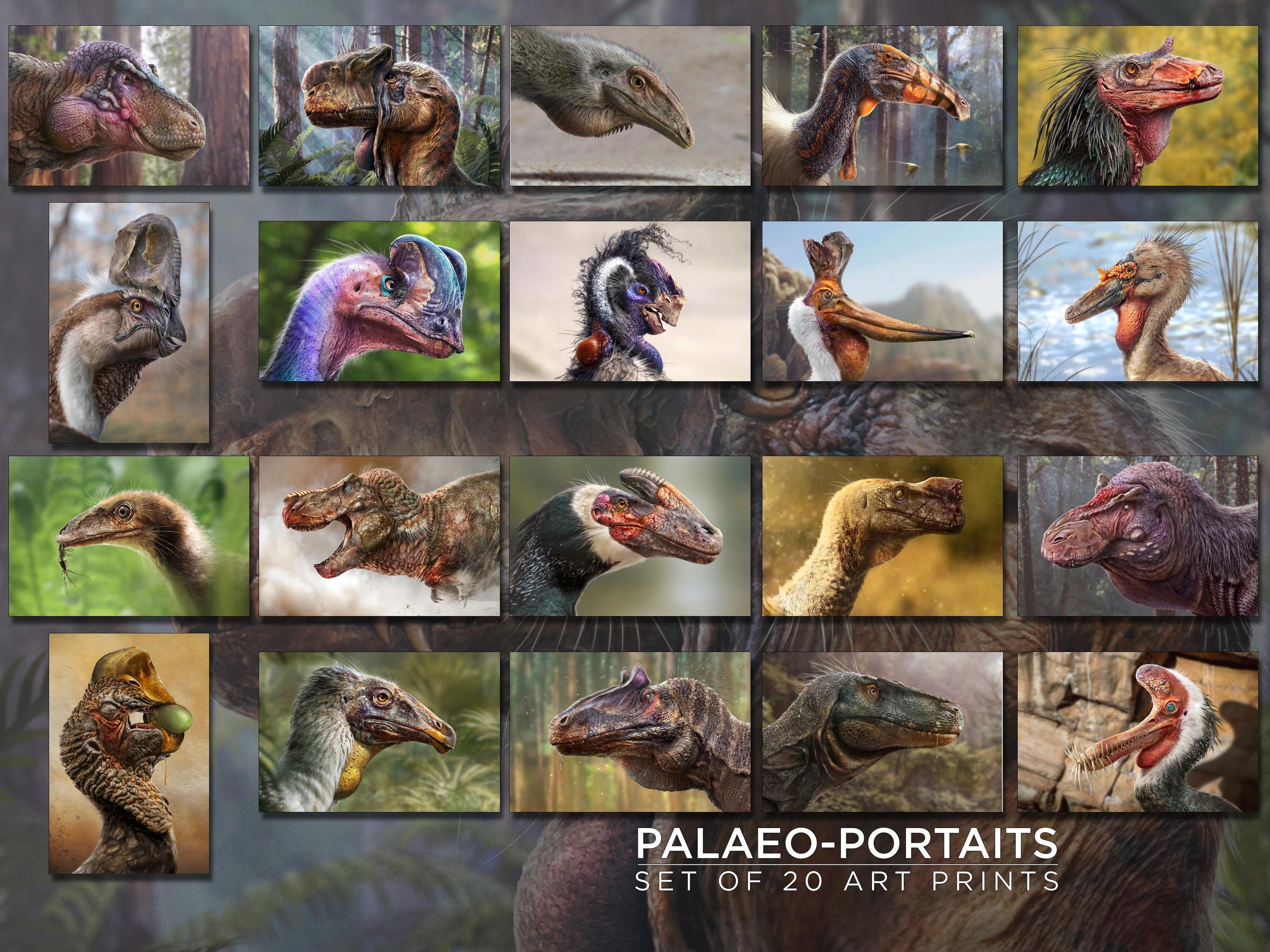 Palaeo Portrait Art Print Pack - Etsy