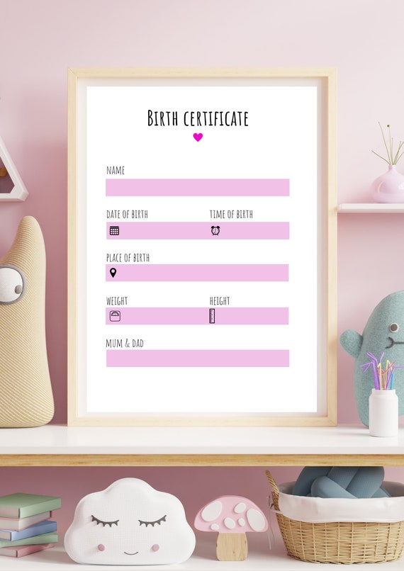 Blank Girl Birth Certificate