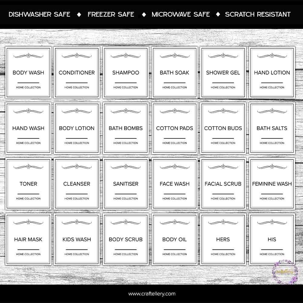 Customised Waterproof White Bathroom Labels Pump Bottle - Etsy UK