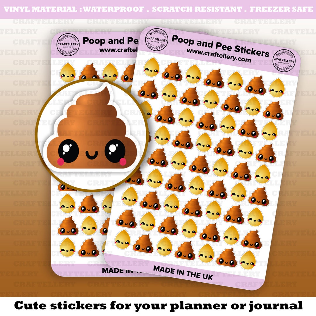 63 Cute Poop and Pee Stickers, Toilet Training, Potty Training, Cute ...