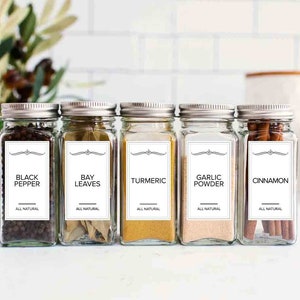 Custom Spice Jar Labels, Waterproof Stickers for Herbs Spices and ...
