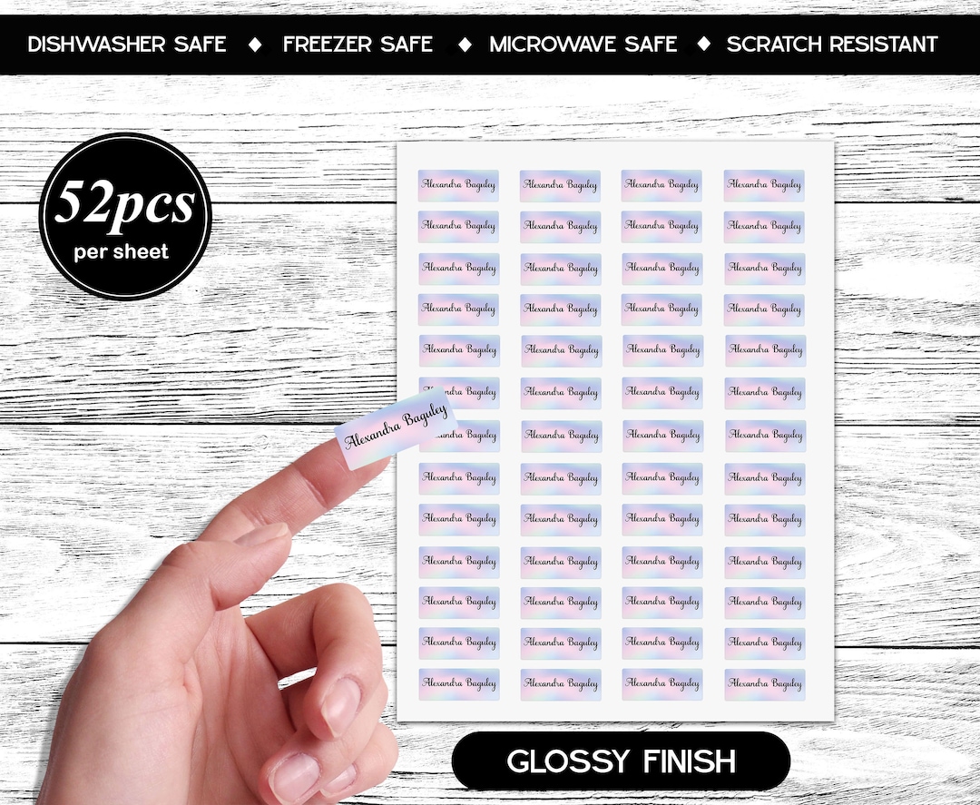 Personalised Pastel Color Name Sticker, Custom Name Labels, Pastel ...