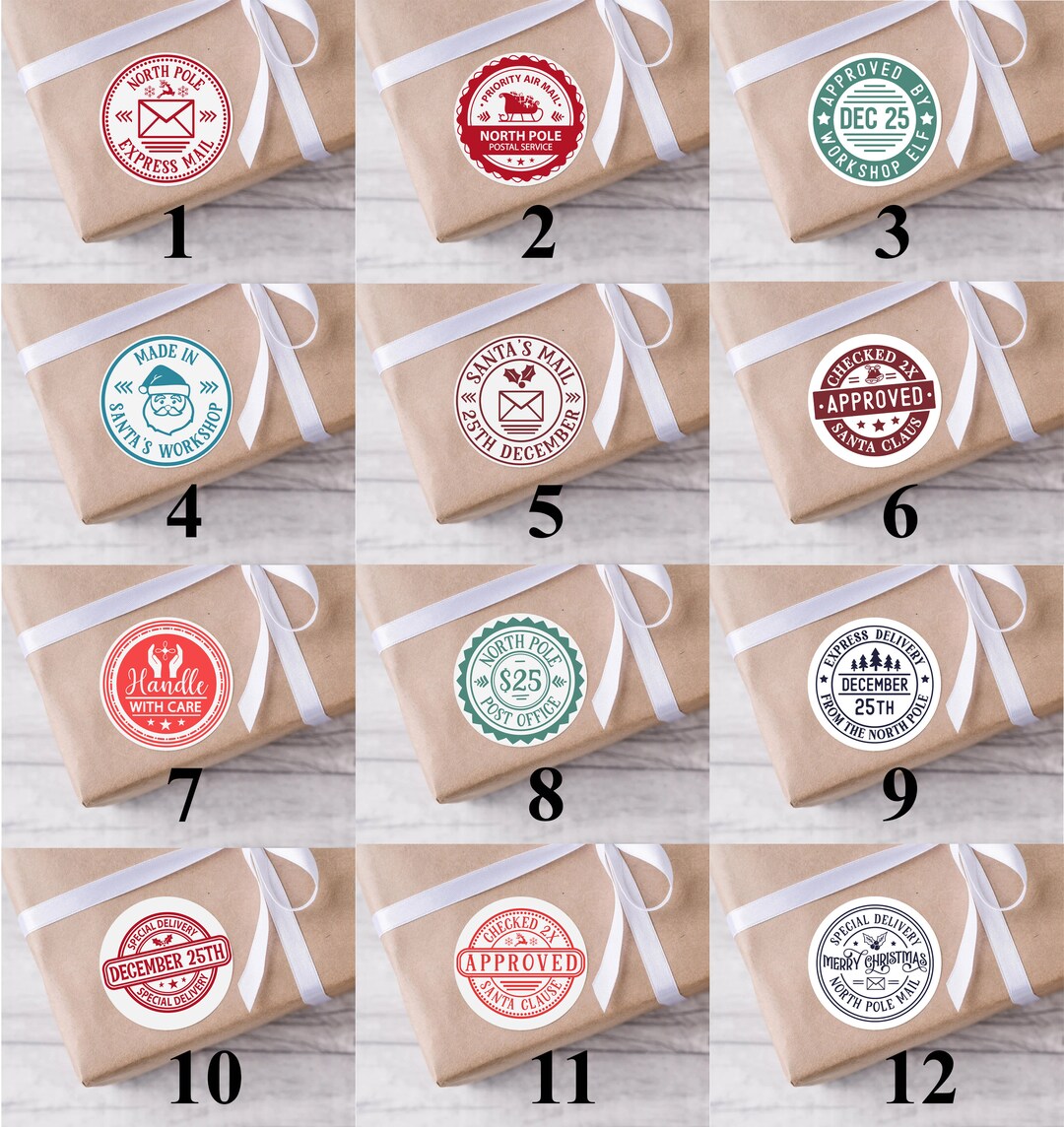 Personalised Christmas Stickers, Custom Gift Box Labels, Santa Gift ...