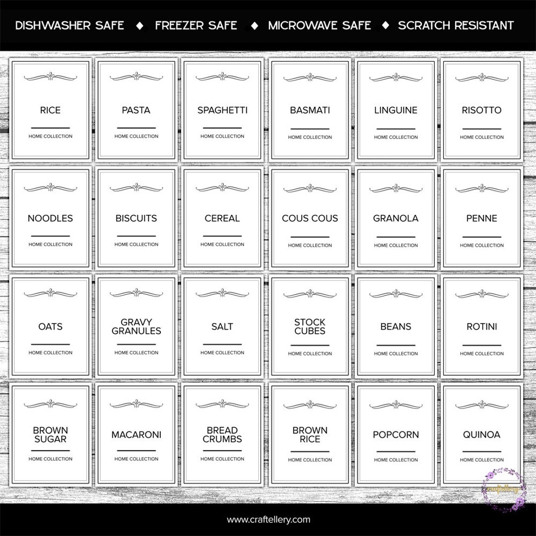 Customised Waterproof White Pantry Labels , Kitchen Organizer, Storage ...
