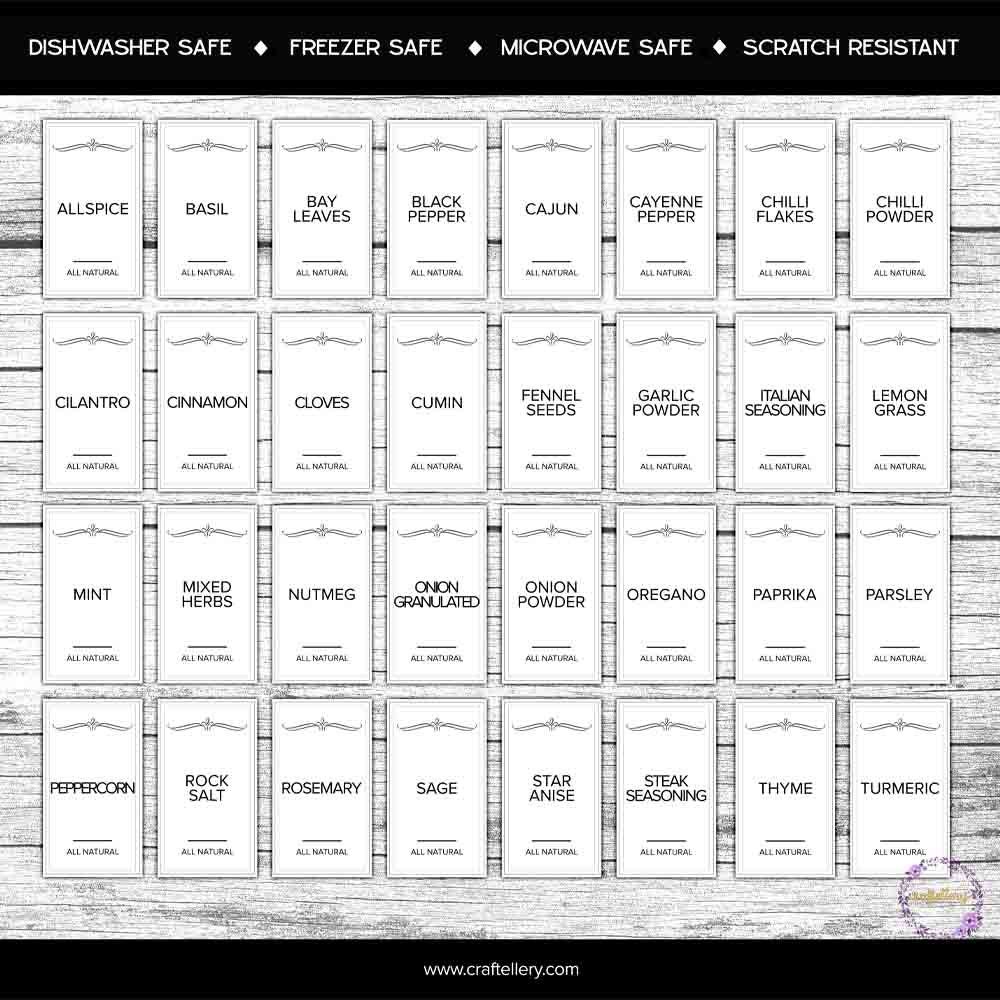 Custom Spice Jar Labels Waterproof Stickers for Herbs Spices - Etsy UK