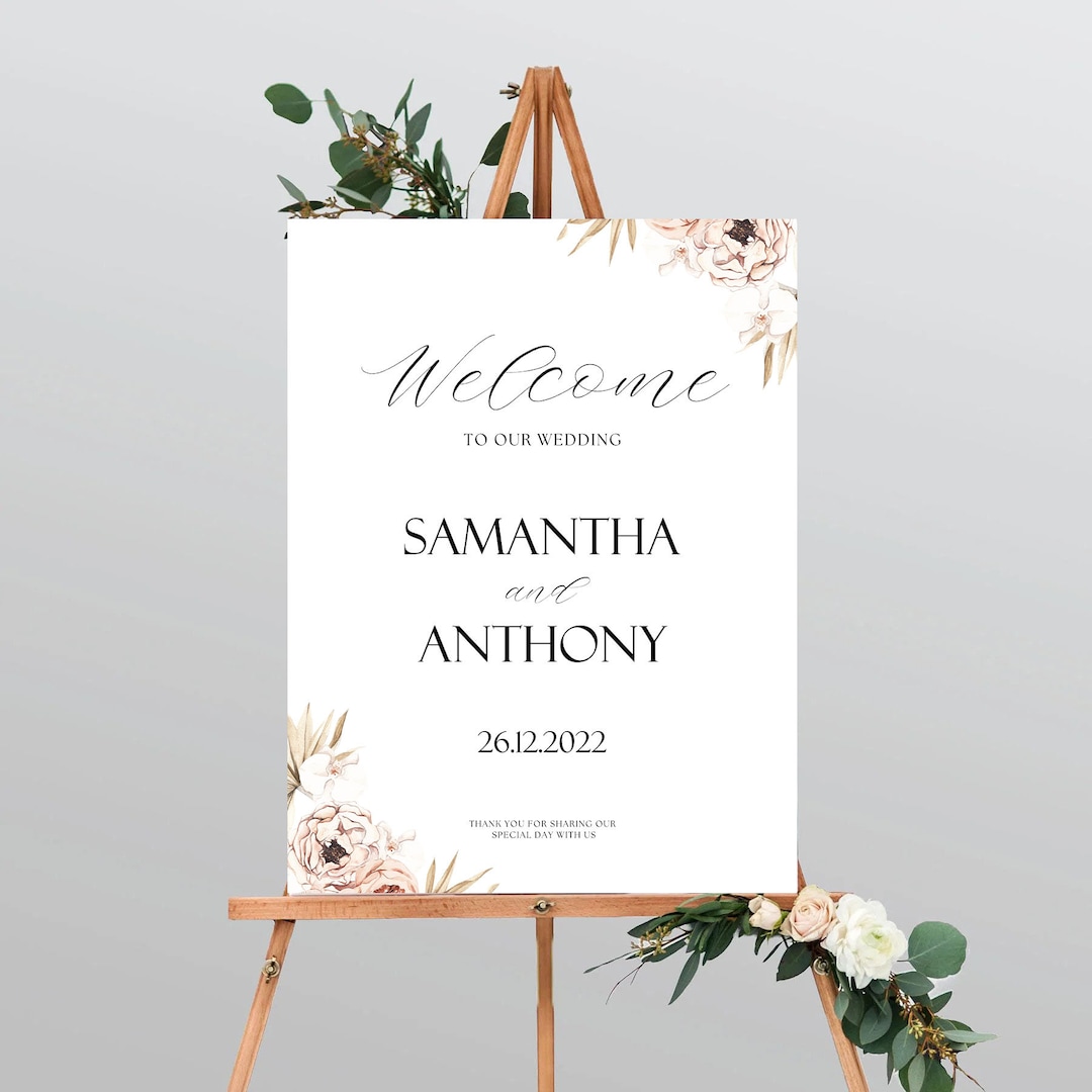 Personalised Welcome Sign, A1, A2, A3 or A4 Personalised Eucalyptus ...