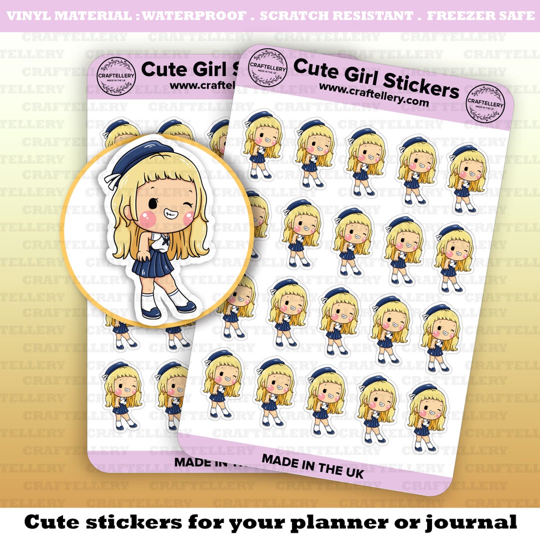 20 Cute Girl Stickers, Blonde Cute Girl, Girl Stickers, Kid Sticker ...
