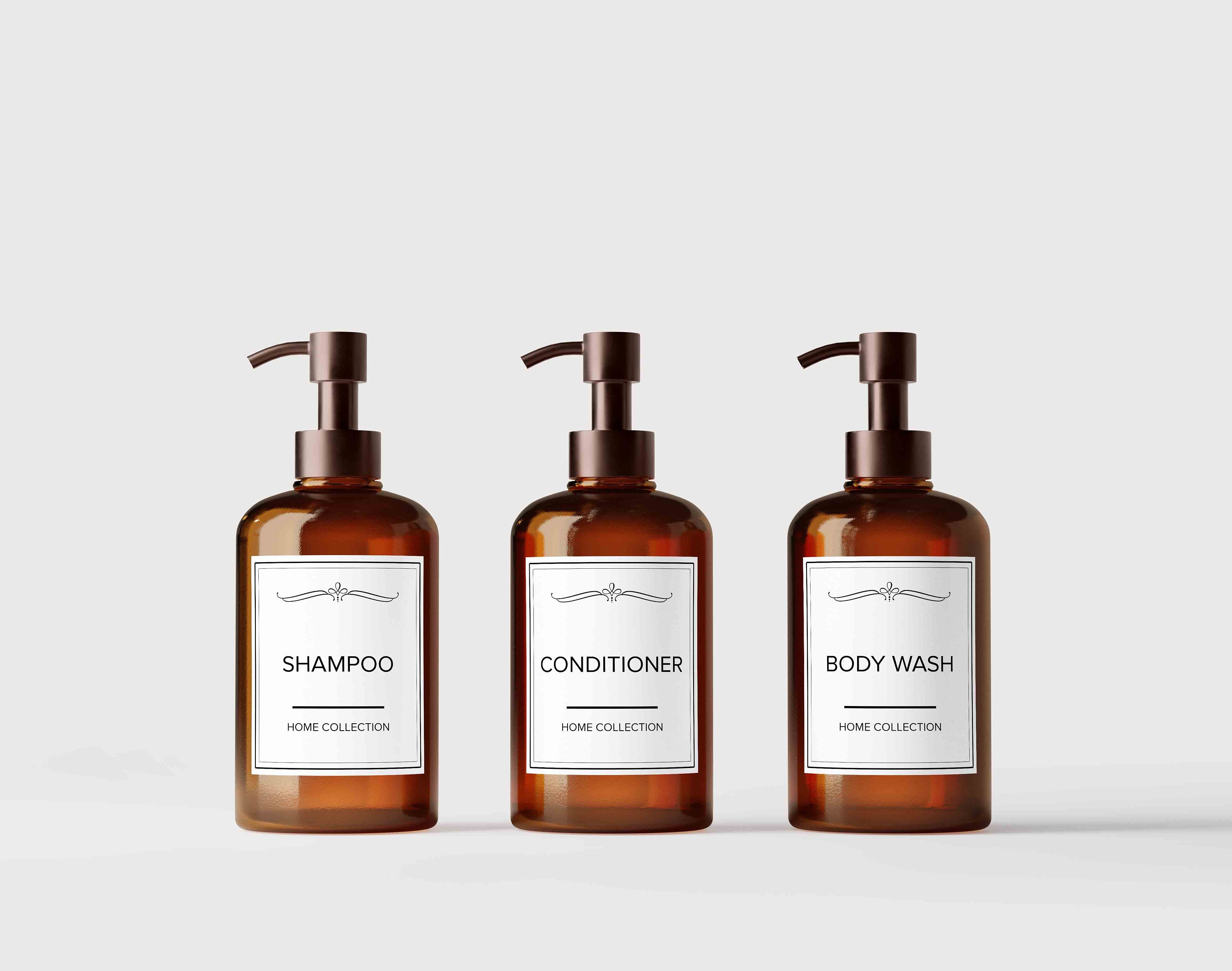 Customised Waterproof White Bathroom Labels Pump Bottle - Etsy UK