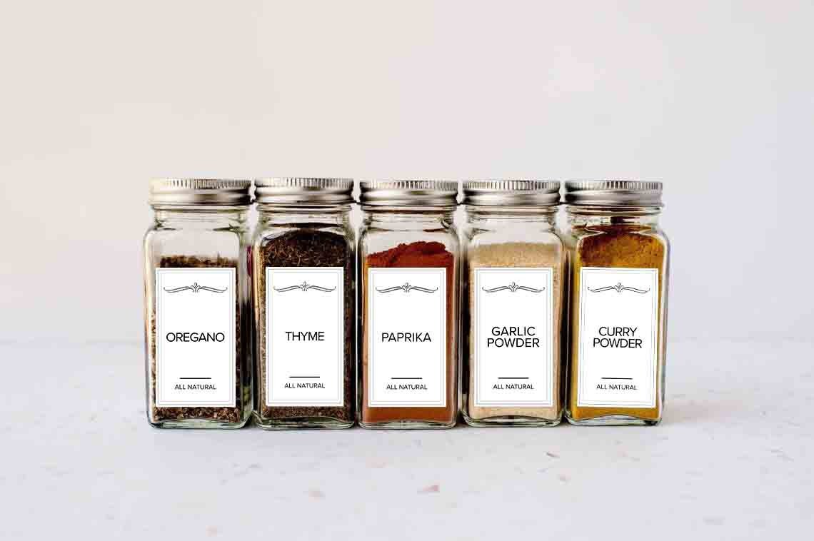Custom Spice Jar Labels Waterproof Stickers for Herbs Spices - Etsy UK