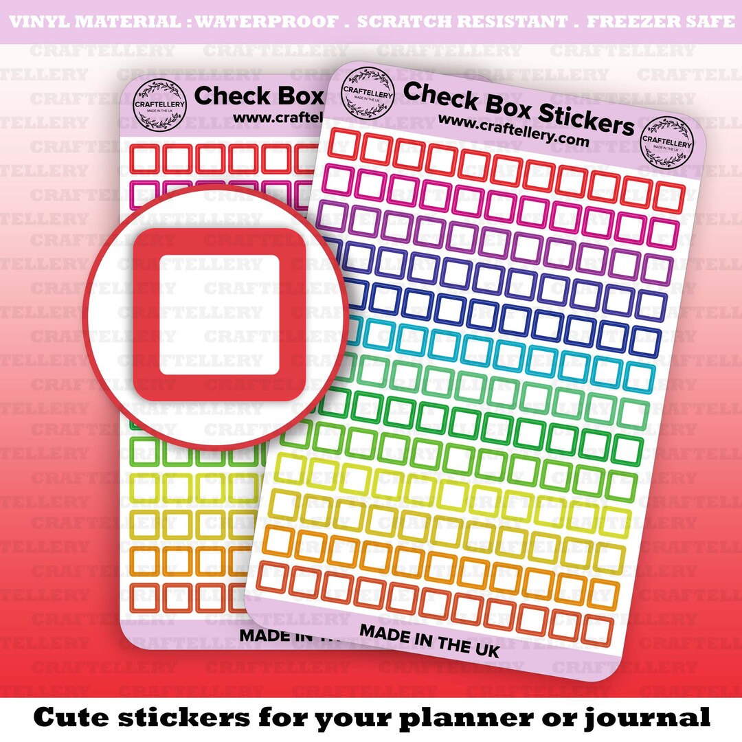 143 Check Box Sticker Check Box Frame Memo Sticker Sticker - Etsy