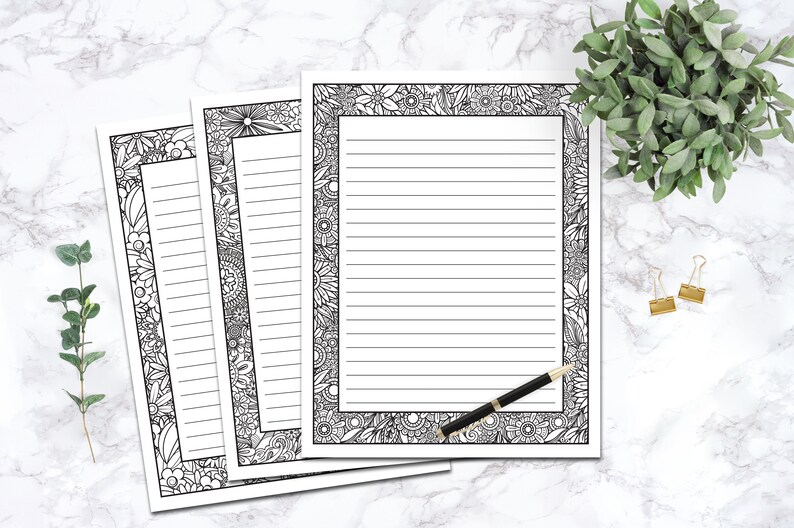 Journal Coloring Pages, Set of 12 Pages, Printable PDF, Instant ...