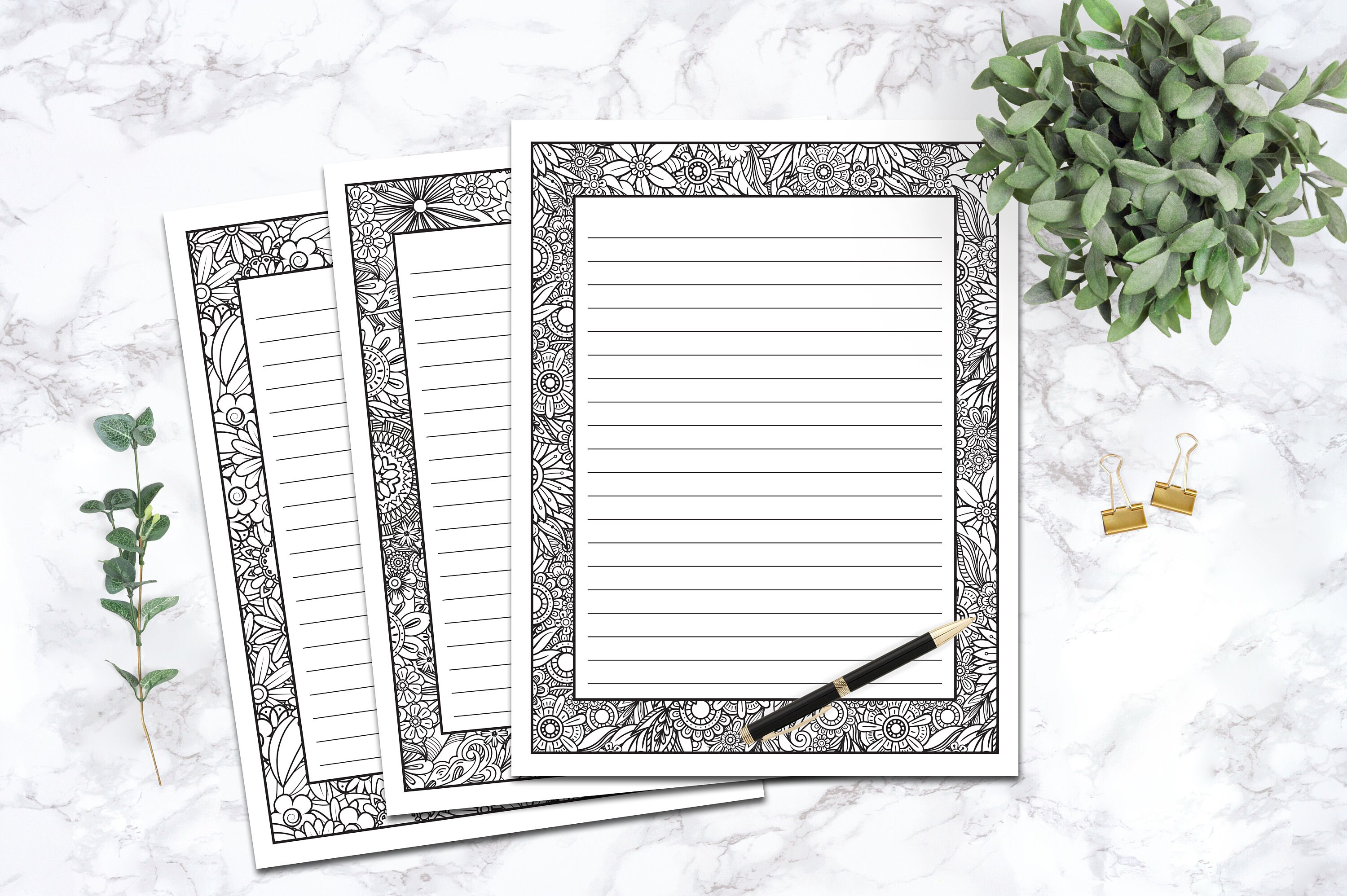 Journal Coloring Pages, Set of 12 Pages, Printable PDF, Instant ...