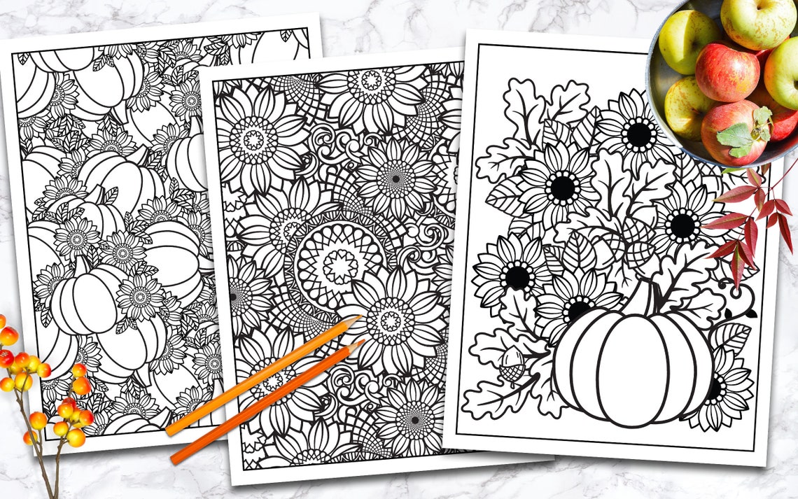 Fall Coloring Pages, Sunflower Coloring Pages, Printable Coloring Pages ...