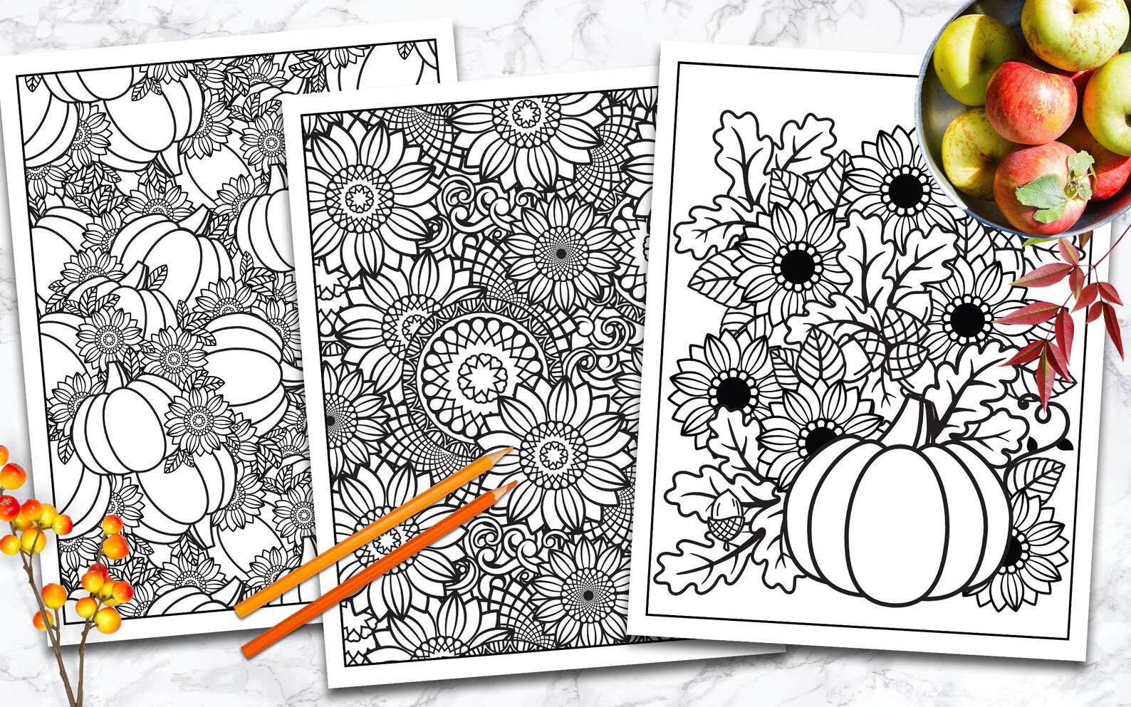 Fall Coloring Pages, Sunflower Coloring Pages, Printable Coloring Pages ...