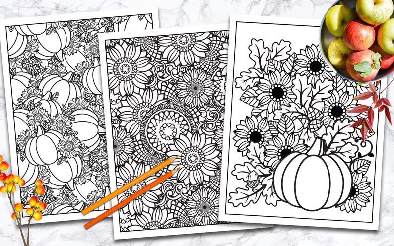 Fall Coloring Pages, Sunflower Coloring Pages, Printable Coloring Pages ...