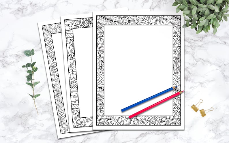 Journal Coloring Pages, Set of 12 Pages, Printable PDF, Instant ...