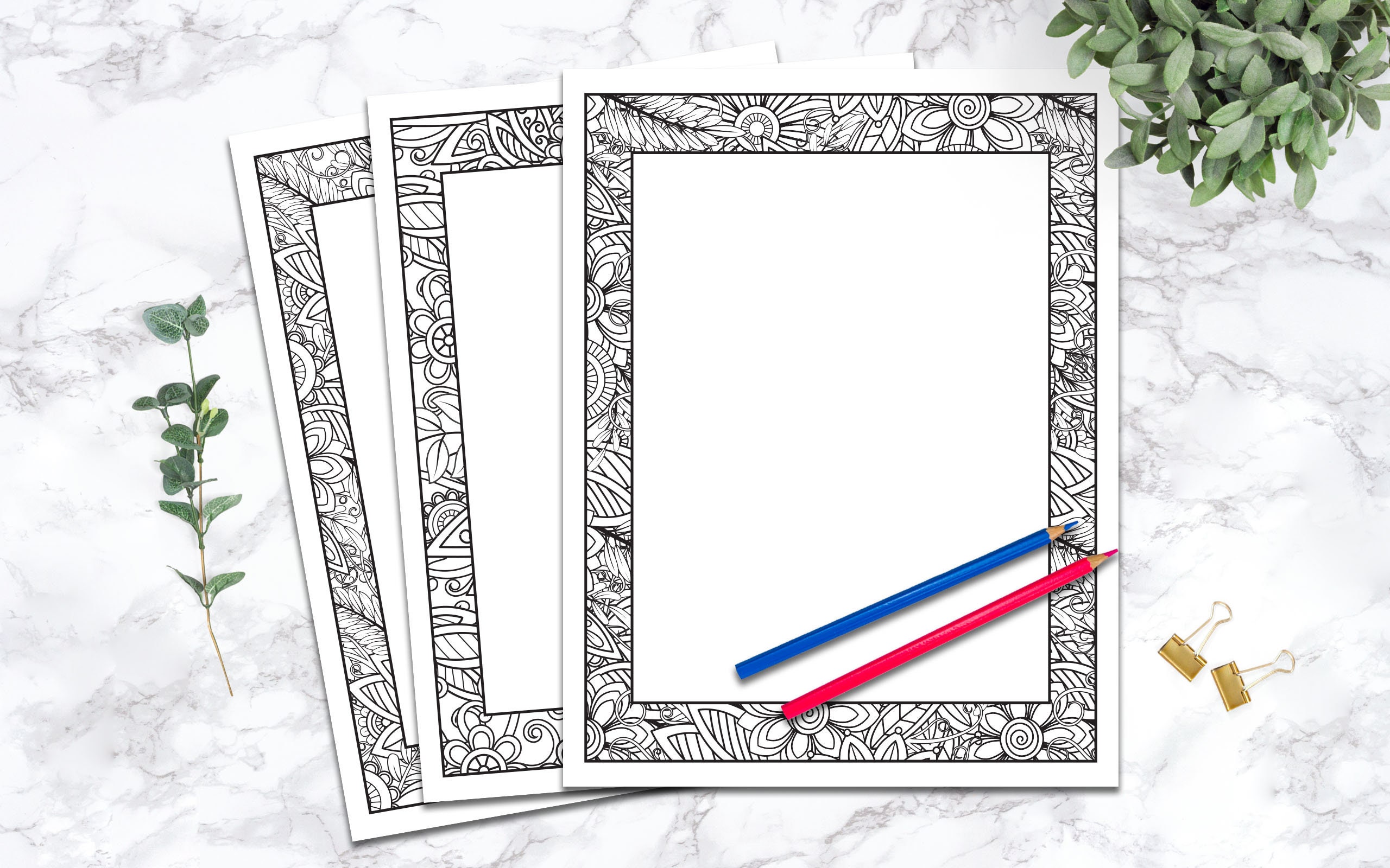 Journal Coloring Pages, Set of 12 Pages, Printable PDF, Instant ...