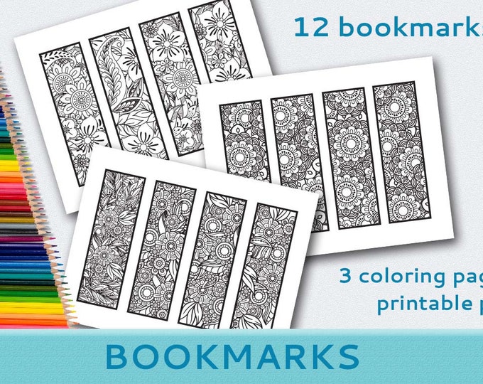Printable Spring Coloring Bookmarks - Set of 6 - PDF Instant Digital ...