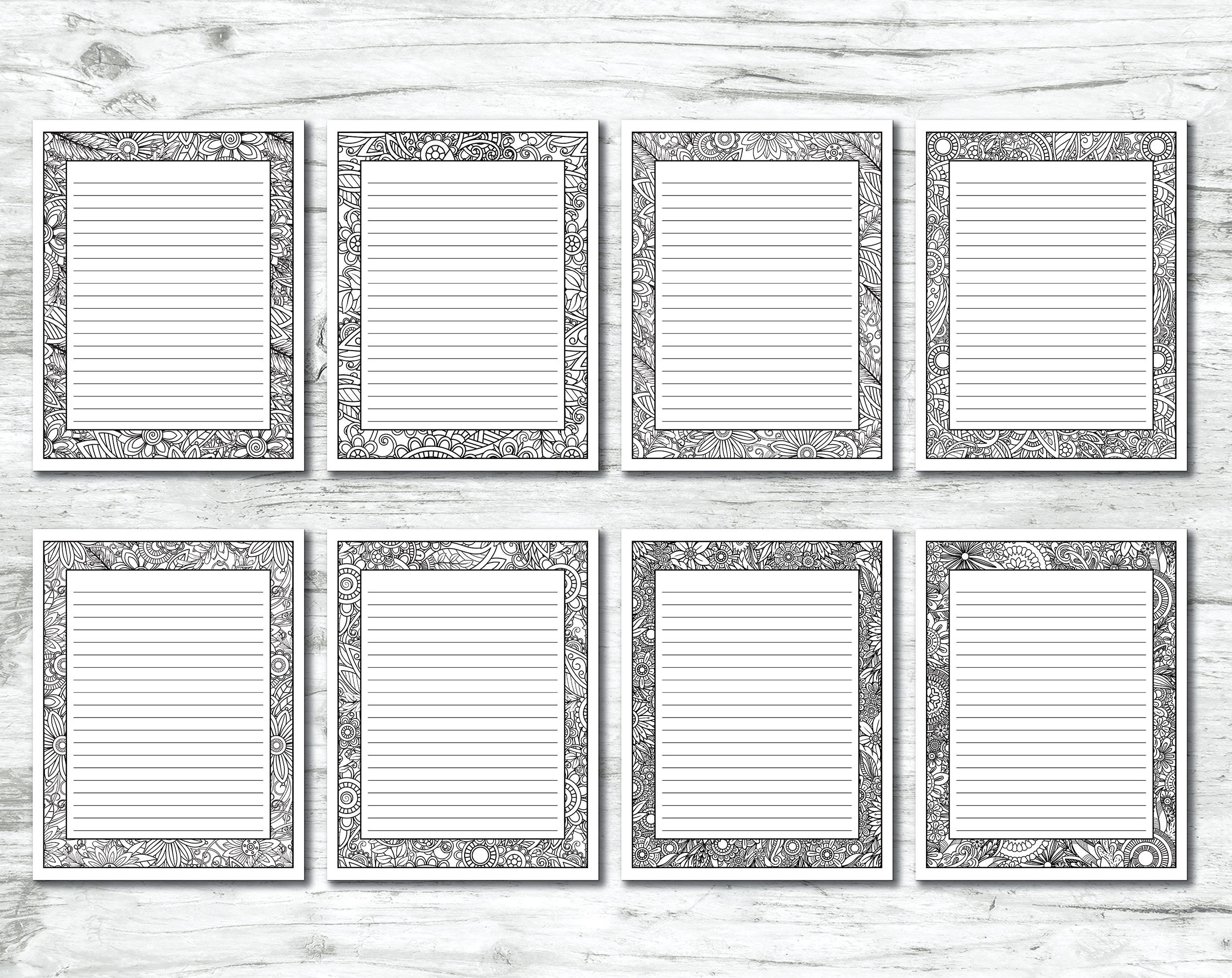 Journal Coloring Pages, Set of 12 Pages, Printable PDF, Instant ...