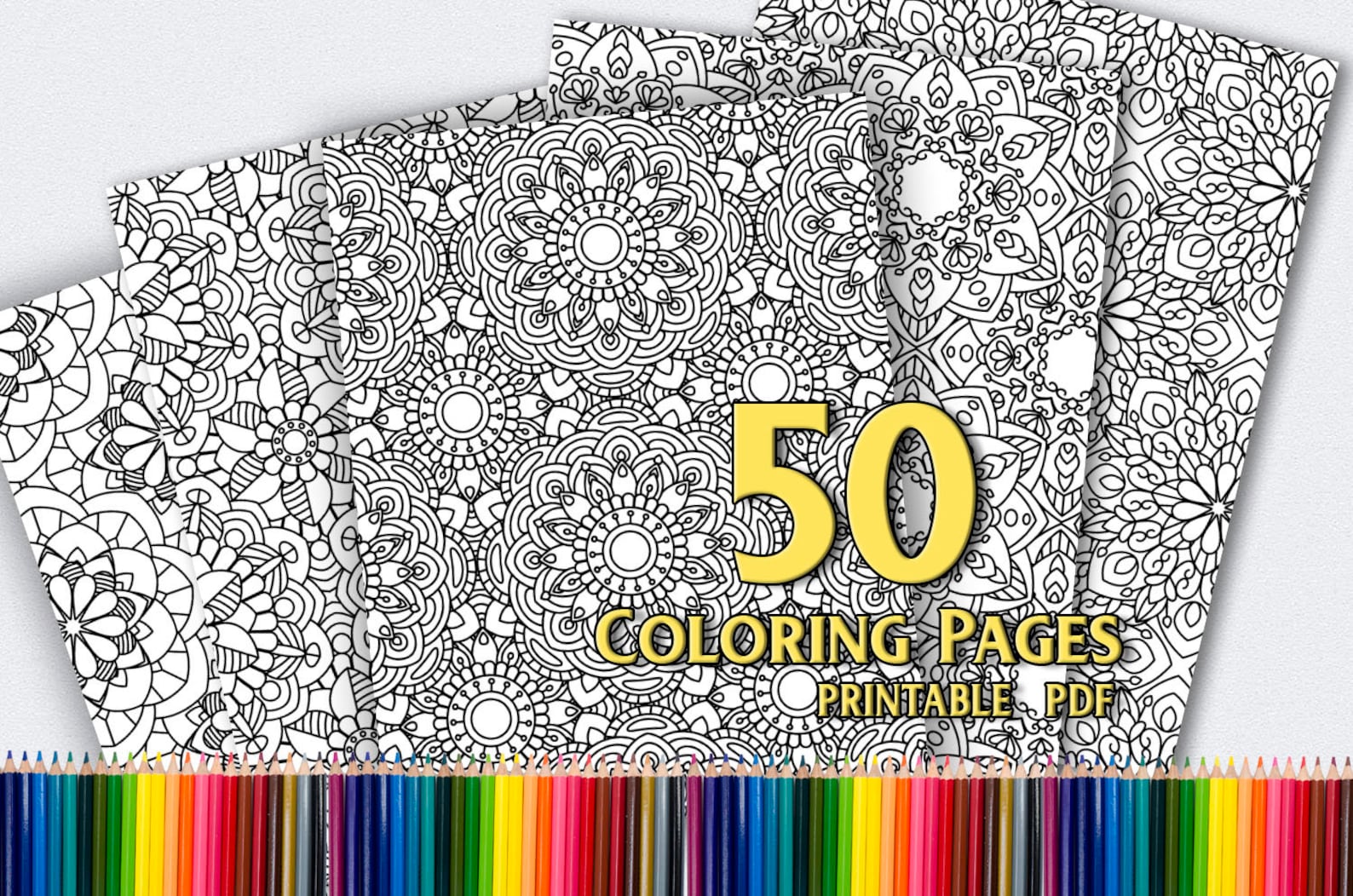 50 Coloring Printable Pages - Etsy