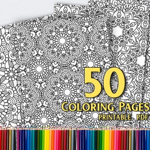 50 Coloring Printable Pages - Etsy