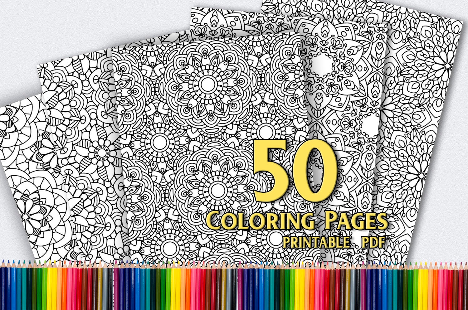 50 Coloring Printable Pages - Etsy