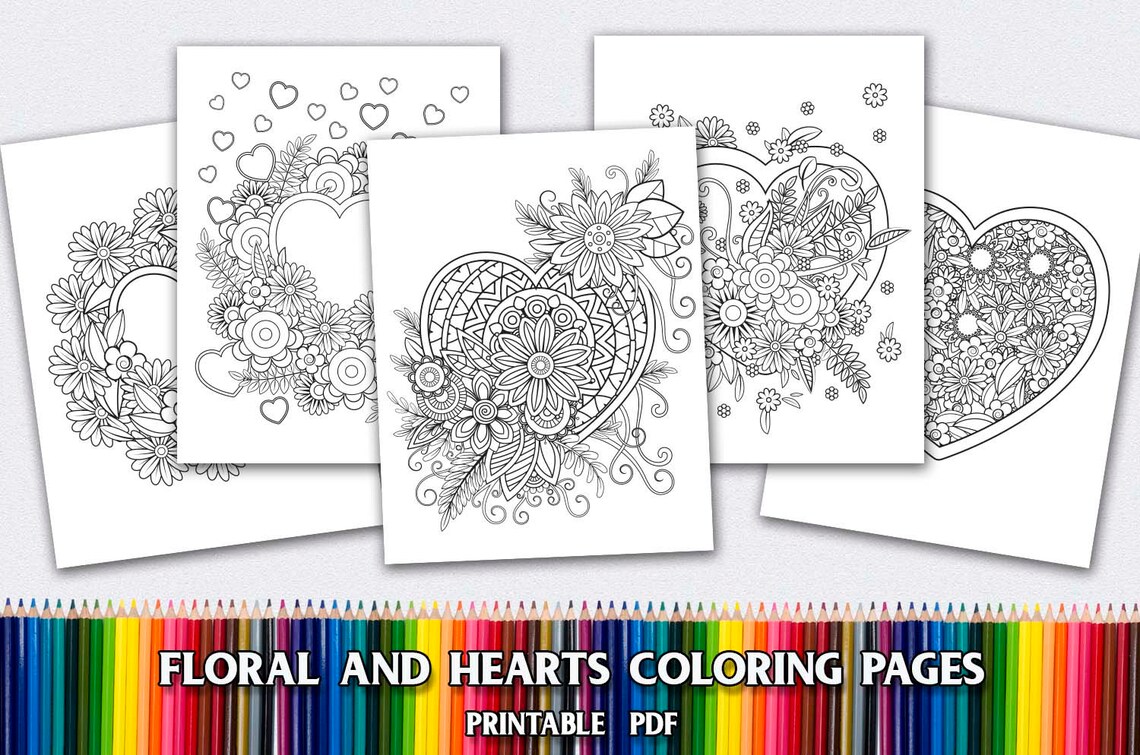 Heart Mandala Coloring Pages Mothers Day Coloring Pages | Etsy