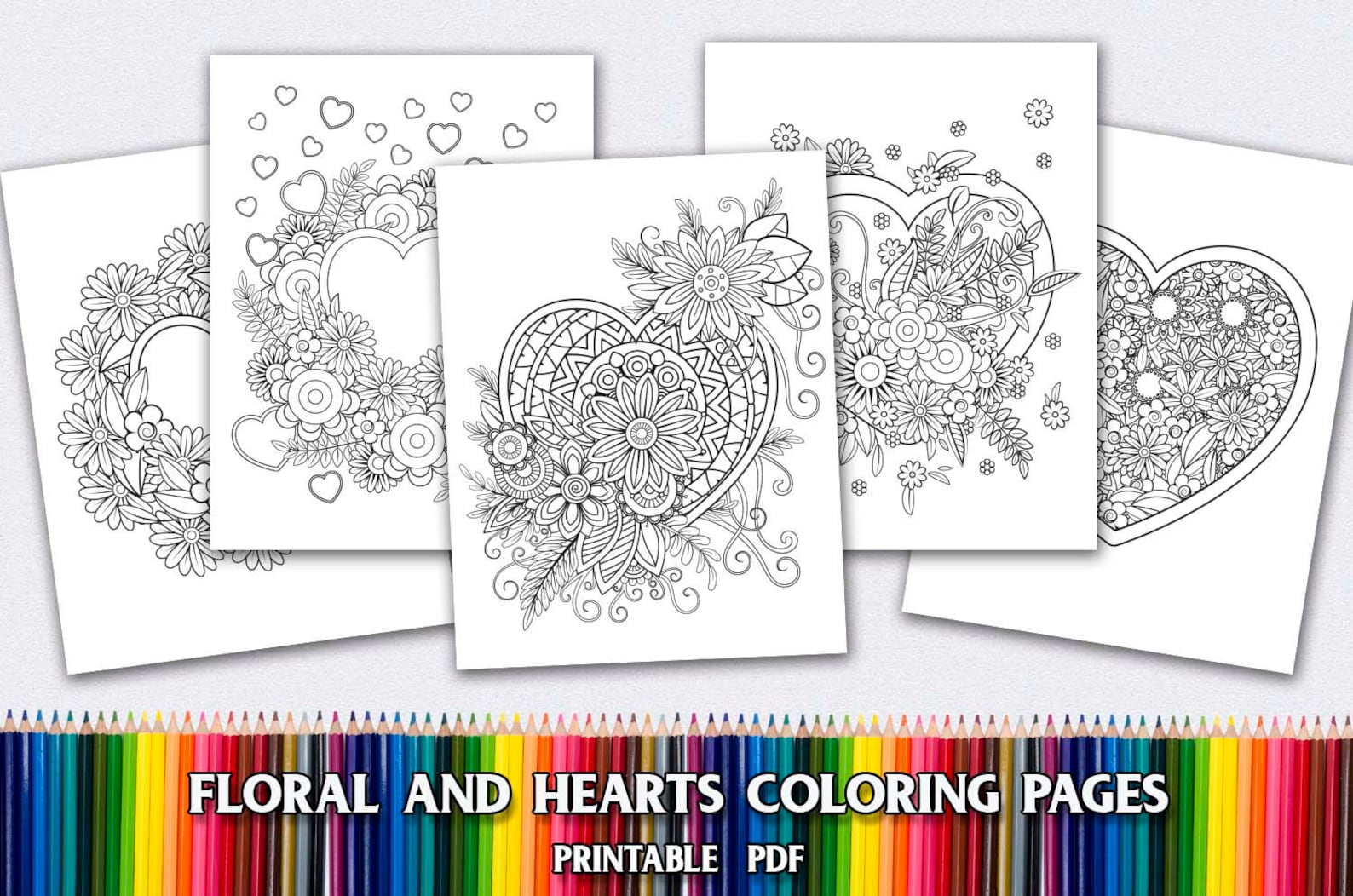 Heart Mandala Coloring Pages Mothers Day Coloring Pages | Etsy