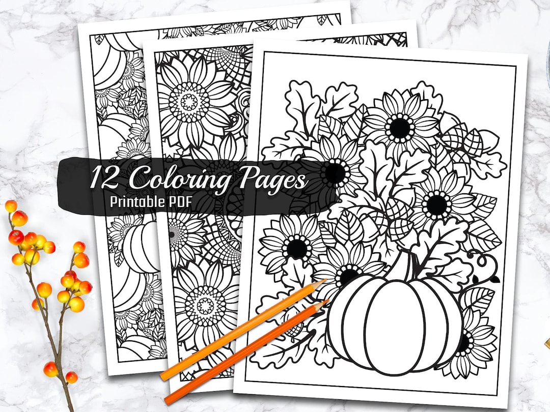 Fall Coloring Pages, Sunflower Coloring Pages, Printable Coloring Pages ...