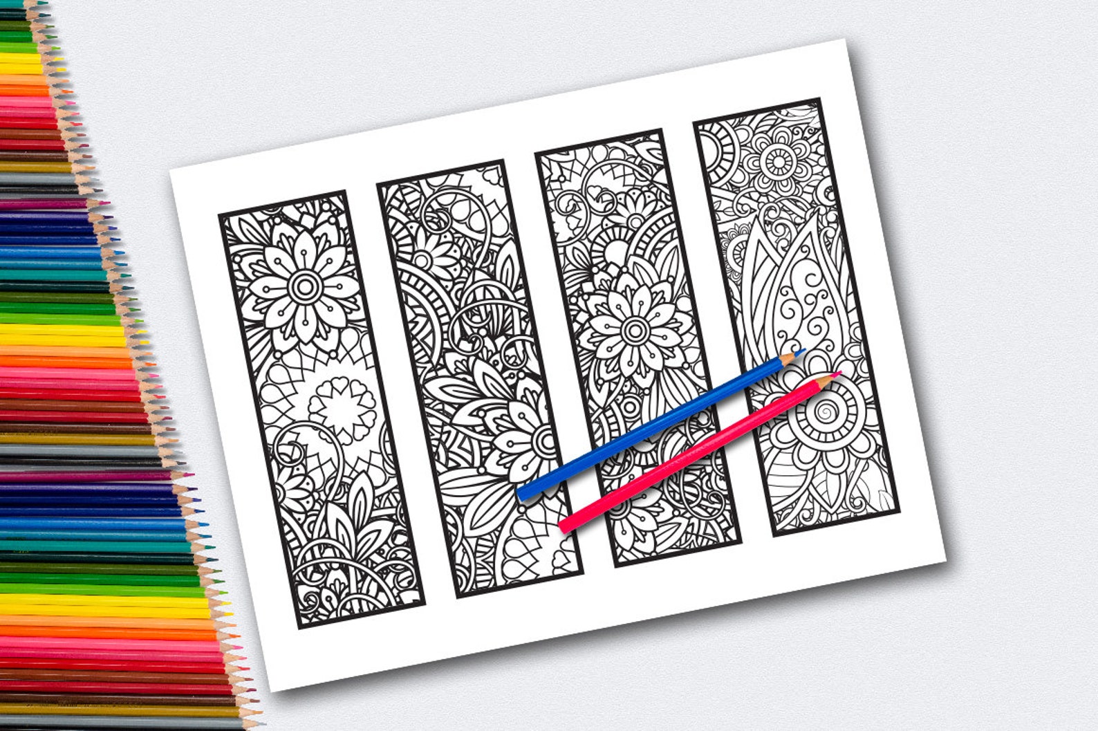 Printable Coloring Bookmarks, Coloring Pages Instant Download PDF ...