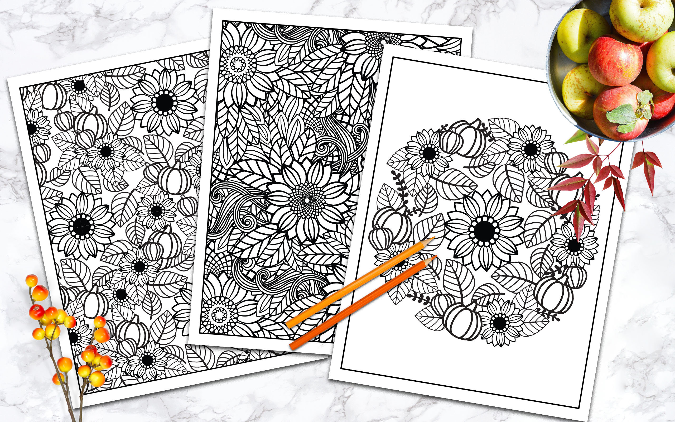 Fall Coloring Pages, Sunflower Coloring Pages, Printable Coloring Pages ...