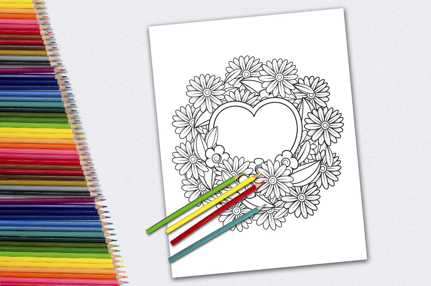 Heart Mandala Coloring Pages, Mothers Day Coloring Pages, Floral ...