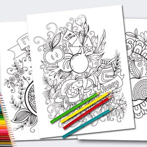 Rosh Hashanah Coloring Pages, Shana Tova Printable, Jewish New Year ...