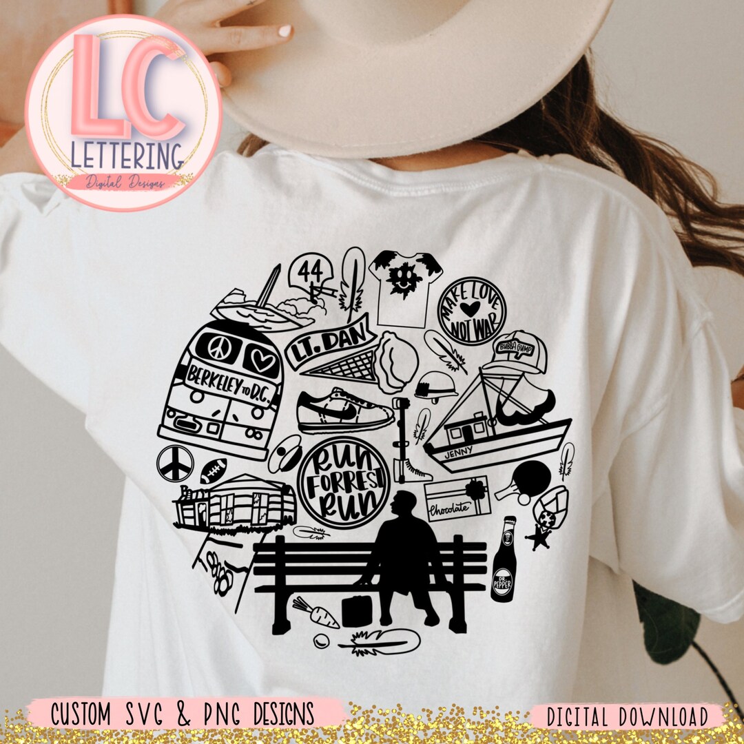 Collage sur le thème de Forrest Gump SVG / PNG Design - Etsy Canada