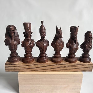 Handcrafted Egyptian-themed Chess Set - Walnut Maple Hardwood - Human ...
