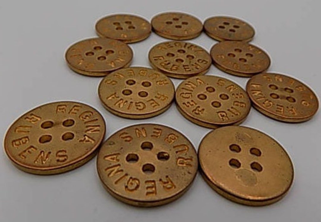 Six Rare Buttons, REGINA RUBENS, Authentic Buttons, Collector's Item ...