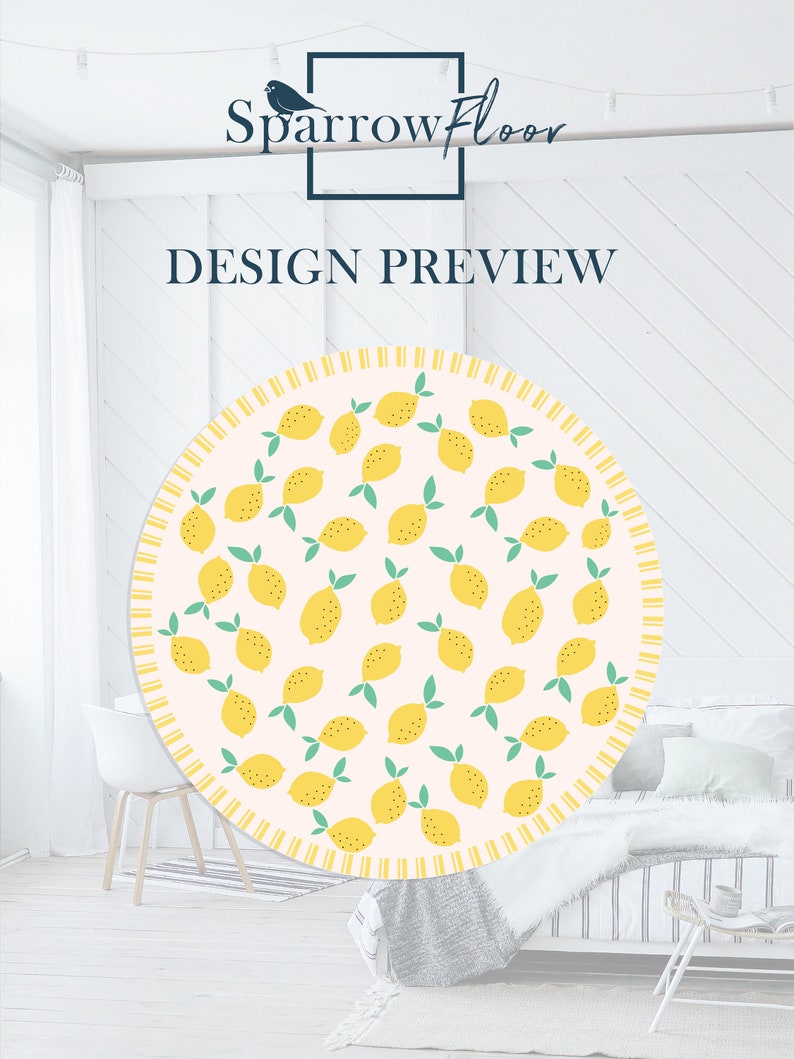 Lemoniade Vinyl Round Mat Bath Linoleum Carpet Aesthetic - Etsy