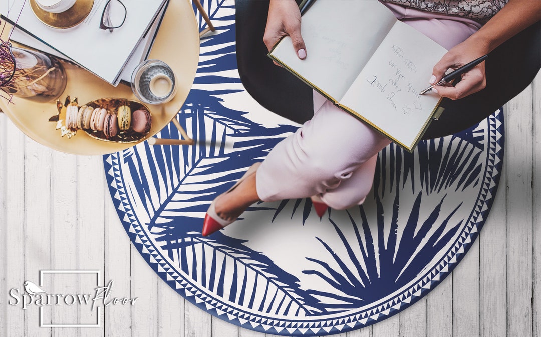 Laau Vinyl Round Mat, Retro Floor Decor, Modern Linoleum, Aesthetic ...