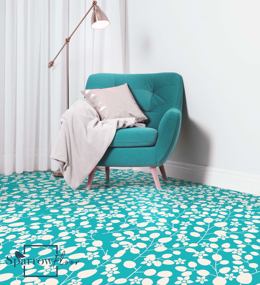 Blossom Vinyl PVC Flooring, Floor Decor, Botanical Flooring, Floor ...