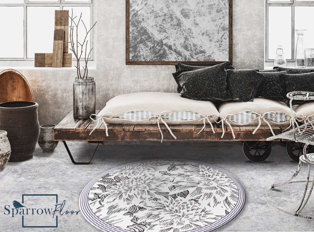 Contour Vinyl Round Mat, Vinyl Carpet, Vinyl PVC Modern Floor Decor ...