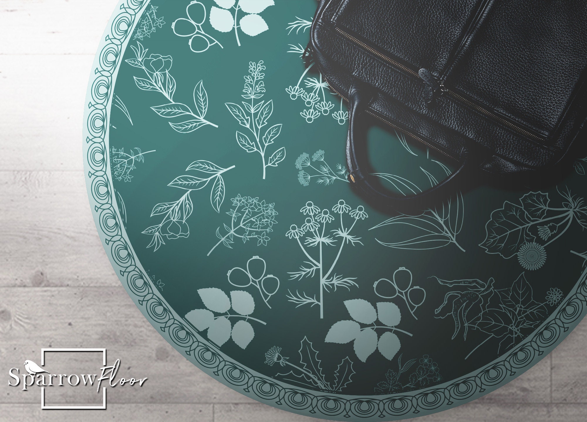 Botany Vinyl Round Mat Art Mat Vinyl PVC Modern Floor Decor - Etsy