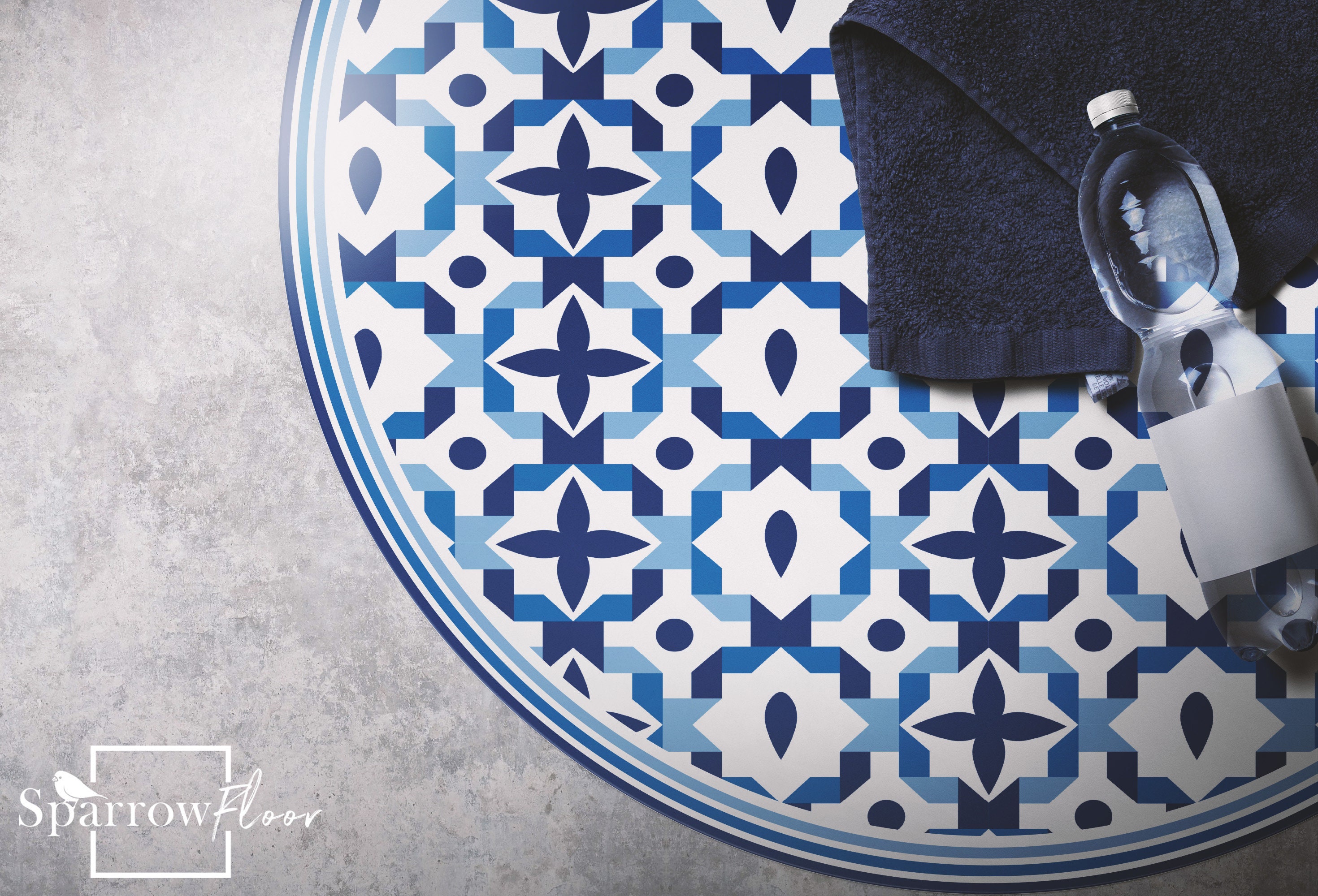 Nija Vinyl Round Mat, Plain Mat, Retro Floors, Comfort Mat for Kids ...