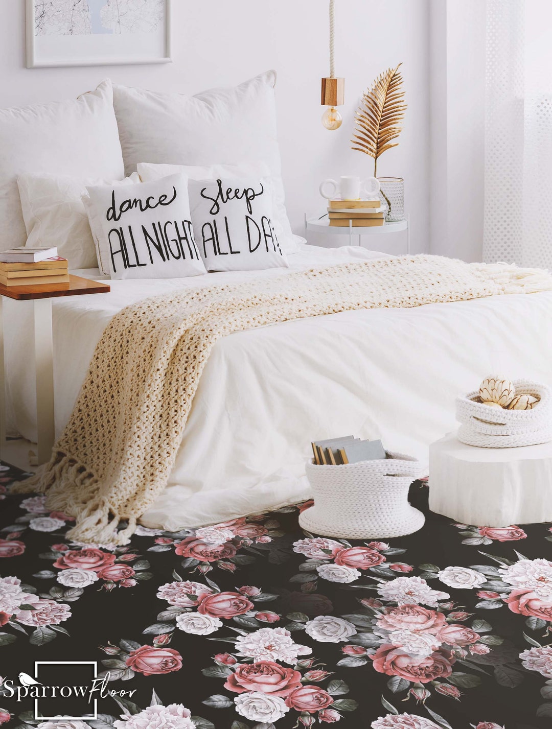 Nocturnal Vinyl PVC Flooring, Floor Covering, Floral Vinyl Floors ...