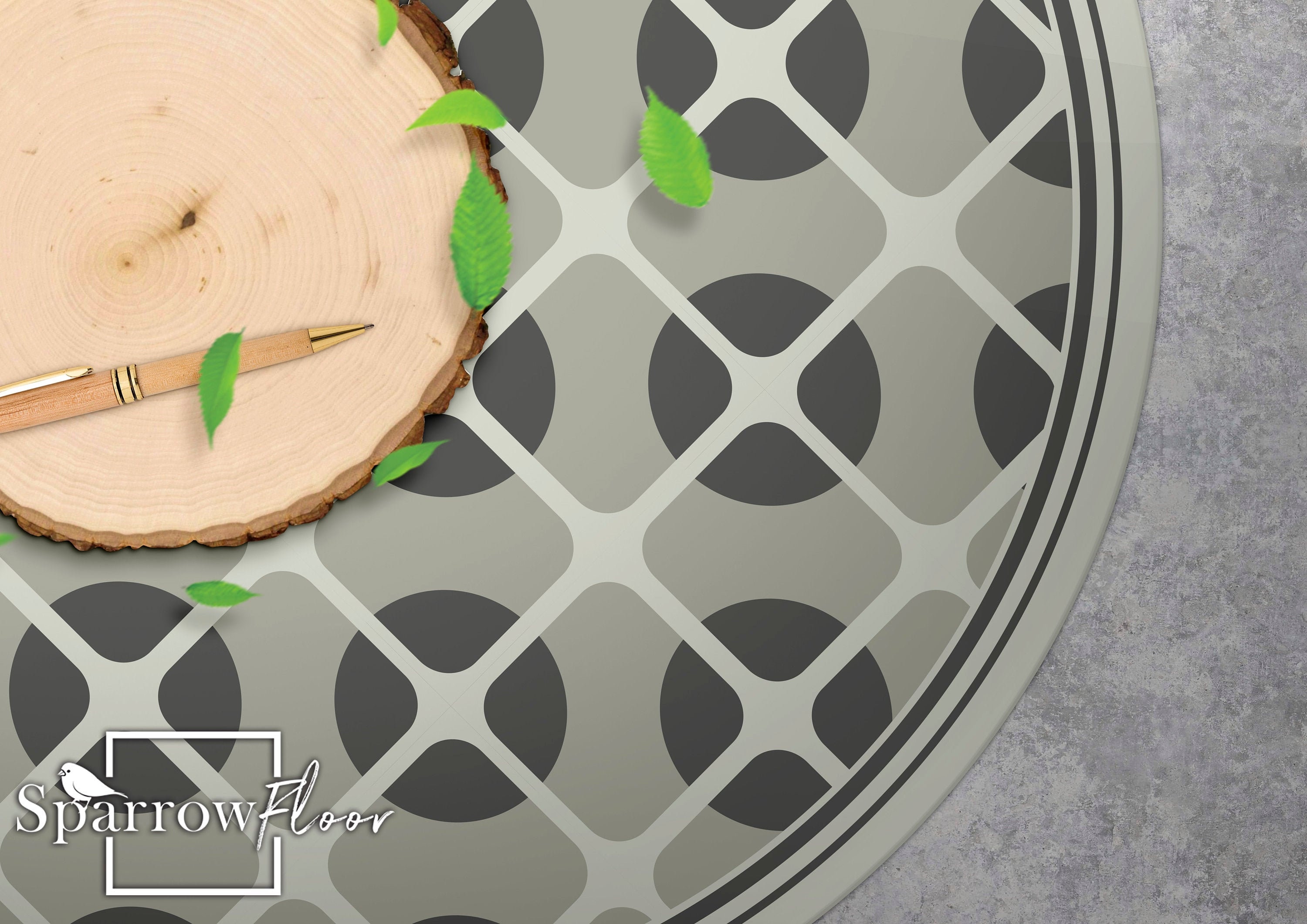 Houston Vinyl Round Mat PVC Rugs PVC Vintage Vivid Colors | Etsy