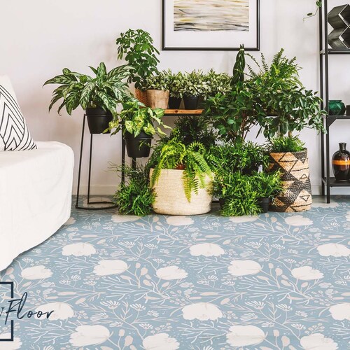 Blommor Vinyl PVC Flooring Boho Floor Covering Floral Vinyl - Etsy