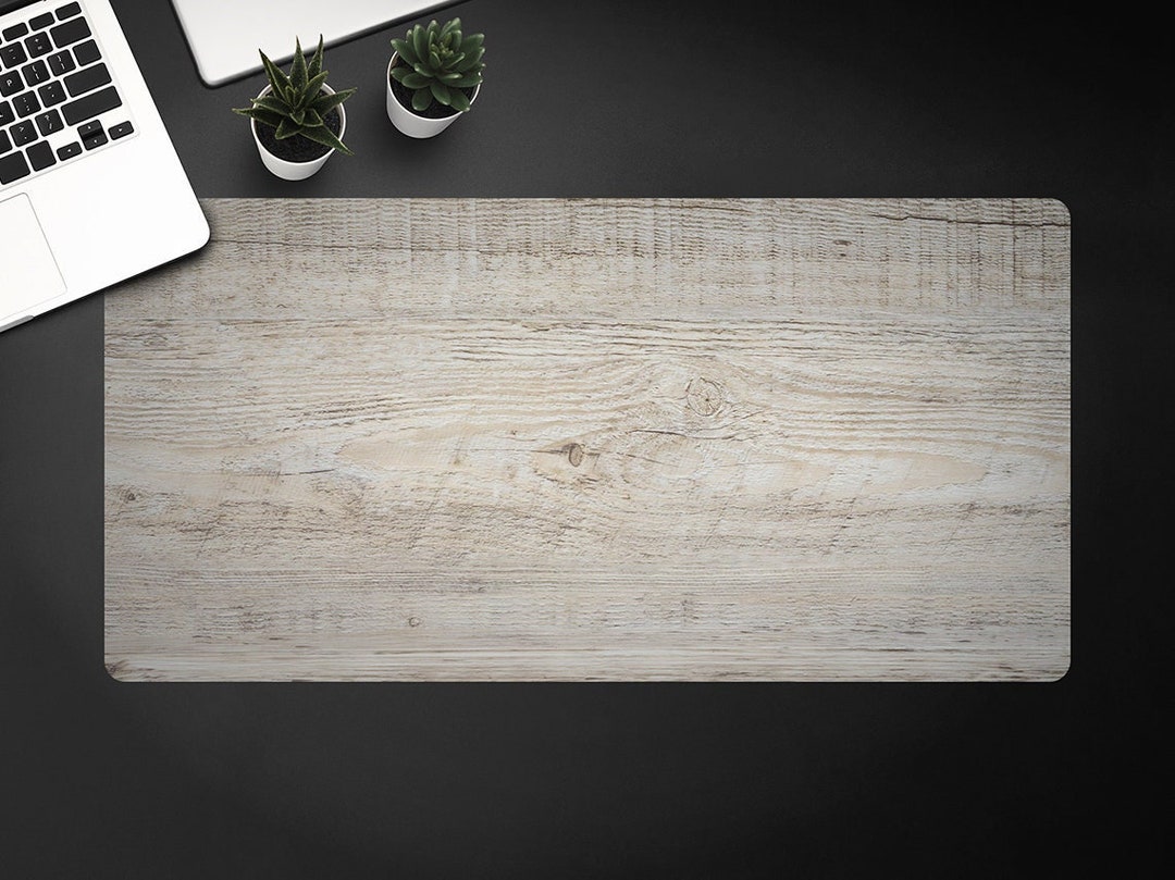 Gray Natural Wood Computer Desk Pad, Keyboard Pad, Desktop Blotter ...