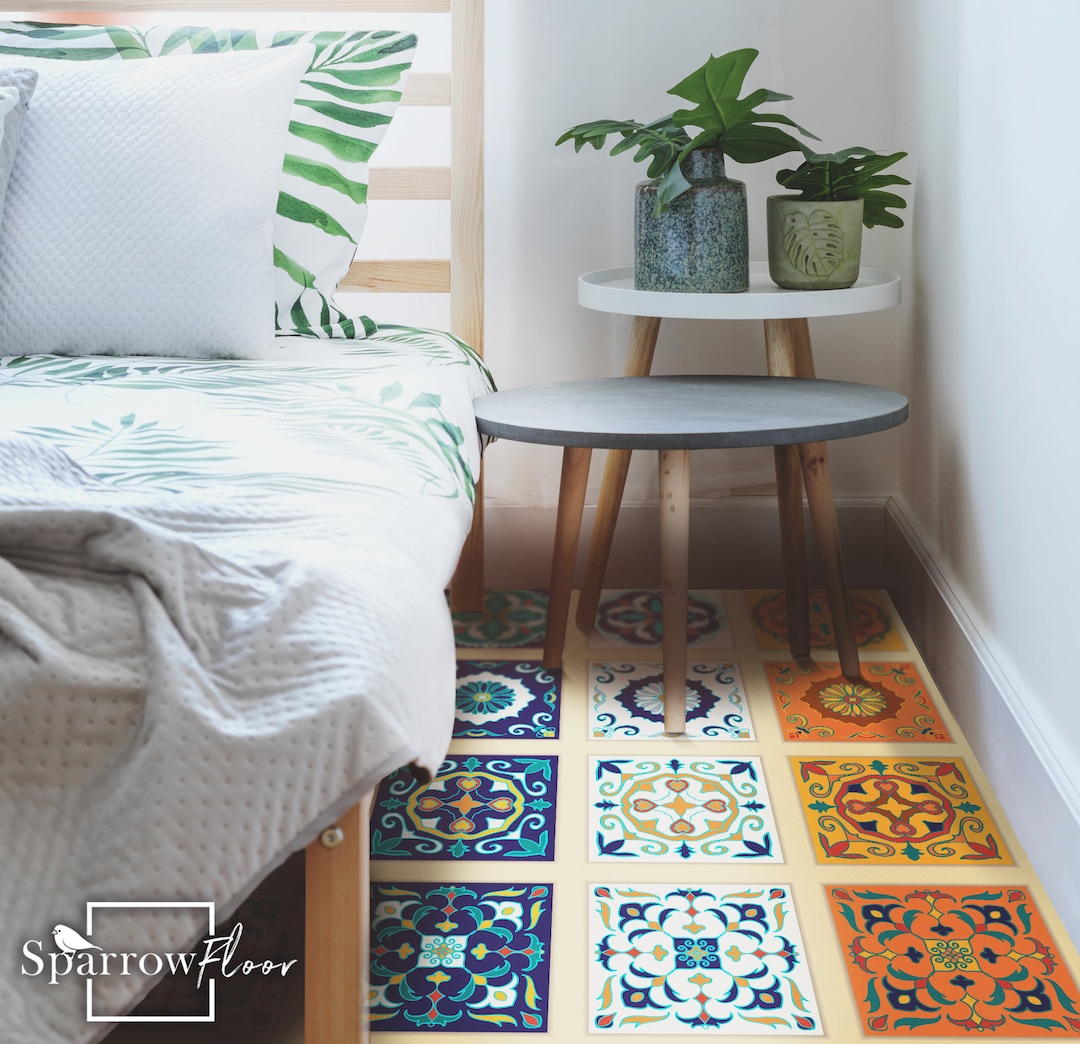 Greto Vinyl PVC Flooring, Retro Floor Decoration, Tile Vinyl Floors ...