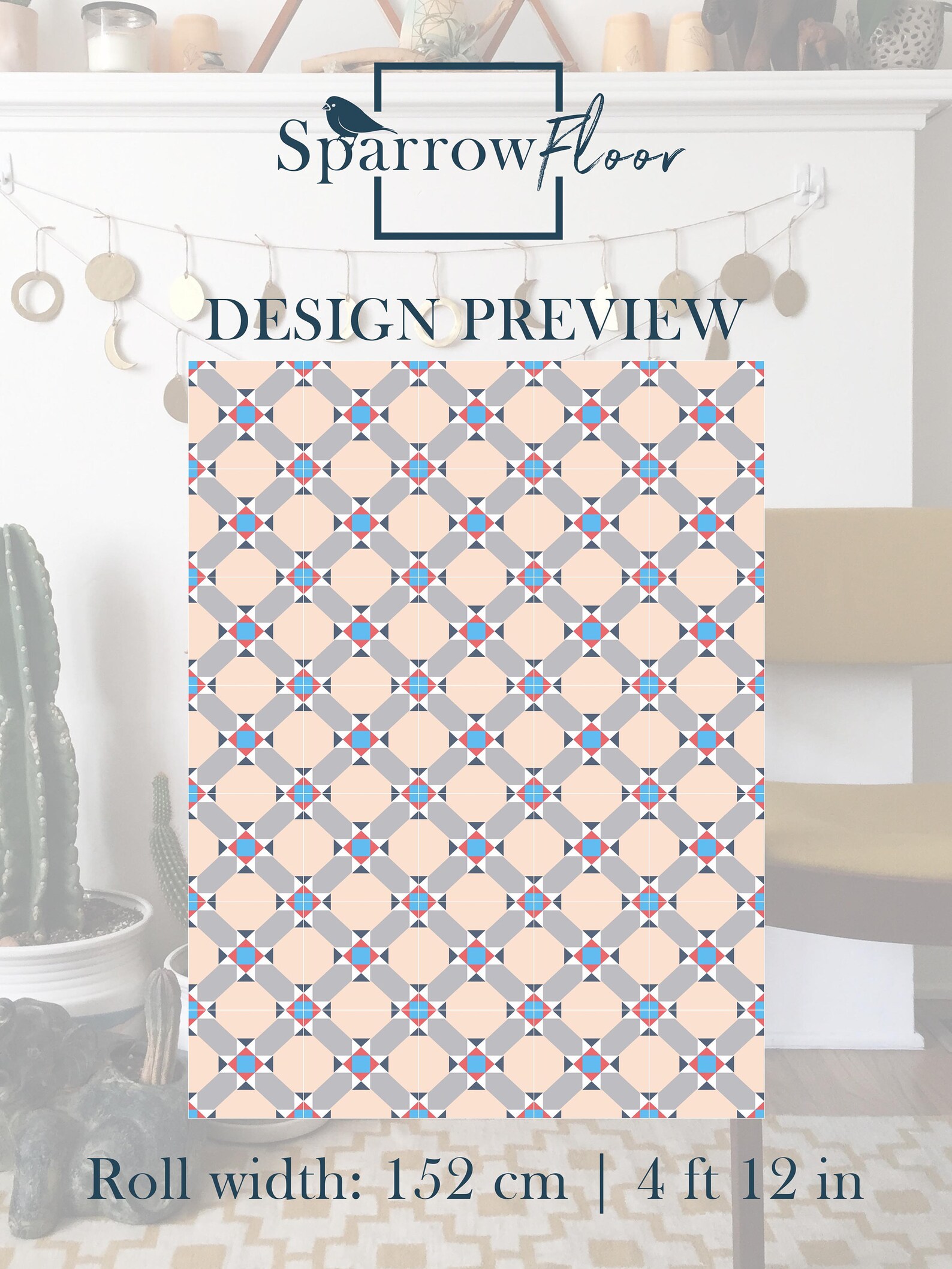Orangery Vinyl PVC Flooring, Scandinavian Vinyl Flooring, Tile Vinyl ...