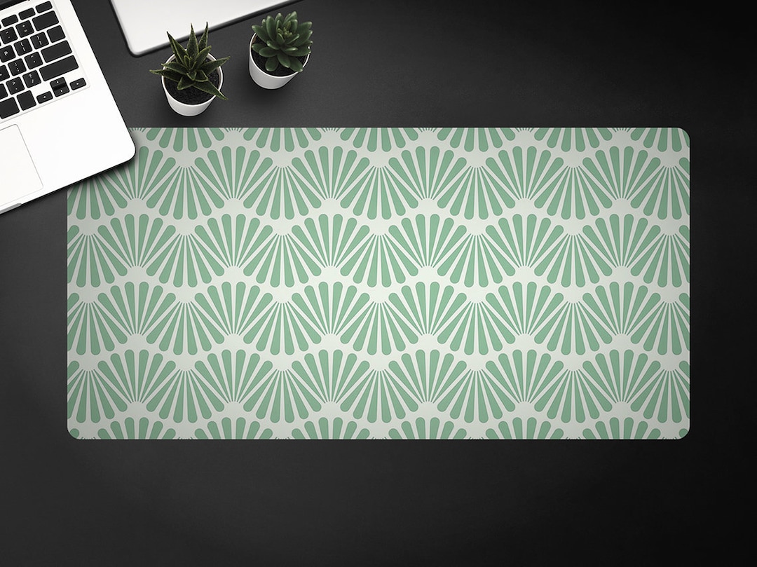 Art Deco Green Texture Desk Mat, Table Protection, Trendy Workspace ...